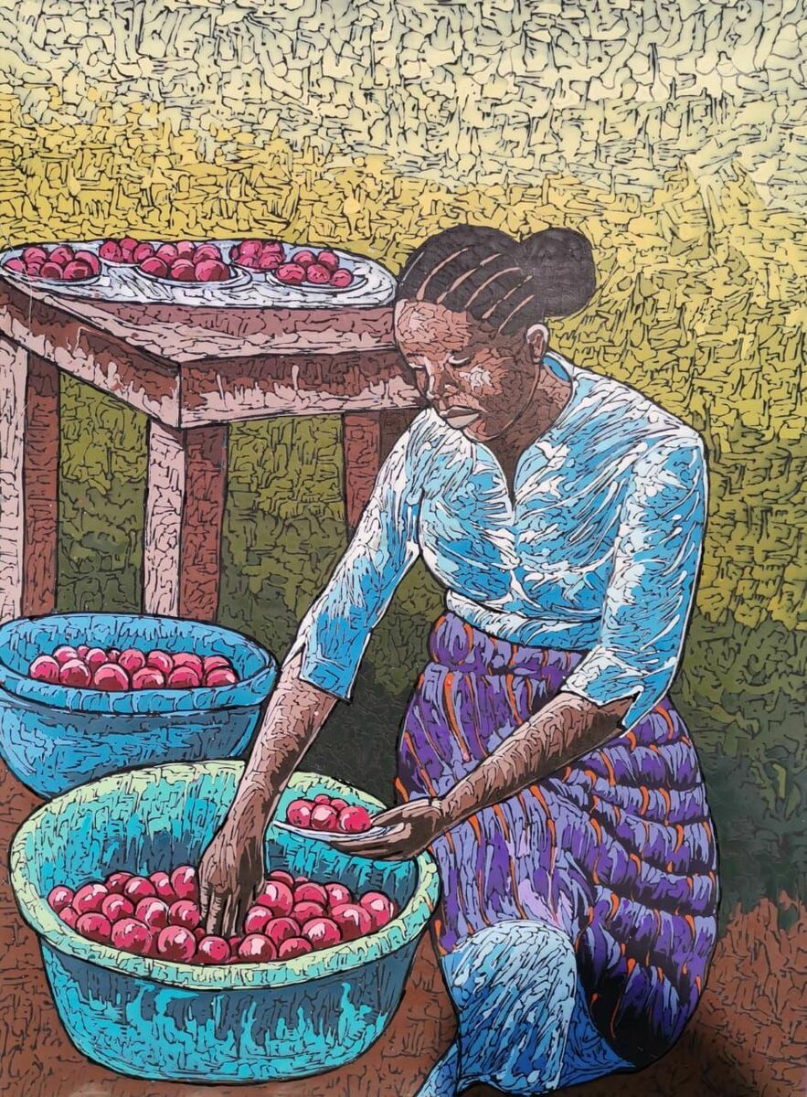 Tomato Seller - Bibianna African Art Collective