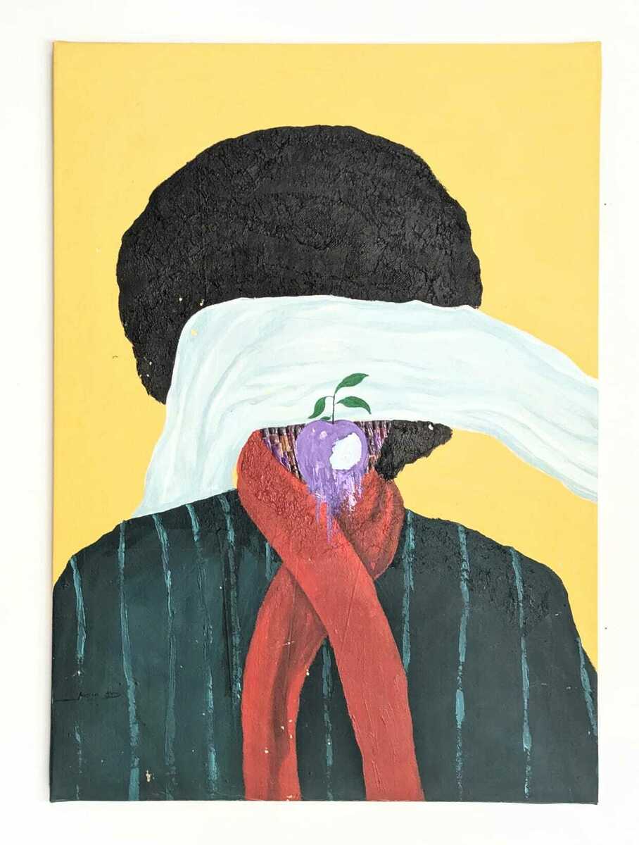 Mixed Media Painting - "Growth III" Surrealist African Art